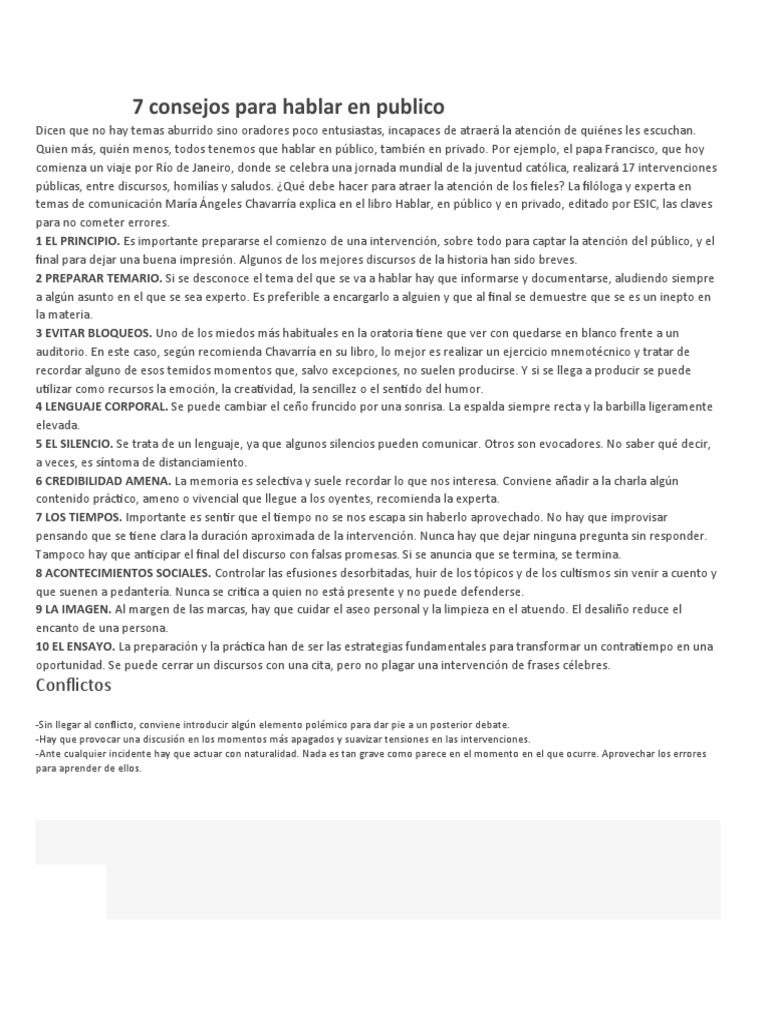 7 Consejos para Hablar en Publico | PDF | Pena capital | Rima