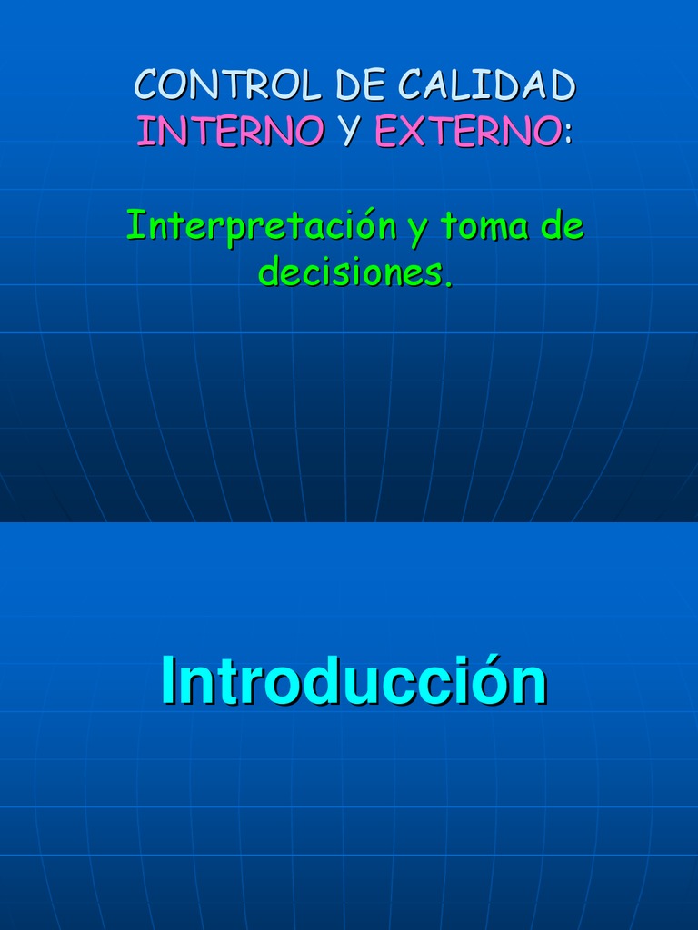 Control Calidad Interna y Externa | PDF | Estadísticas | Medición