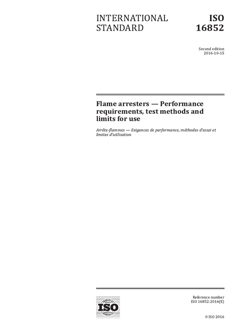 Iso 16852-2016 PDF | PDF | International Organization For Standardization | Chemistry