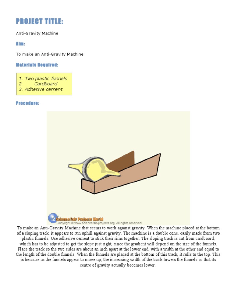Anti-Gravity Machine Project Guide | PDF | Science & Mathematics