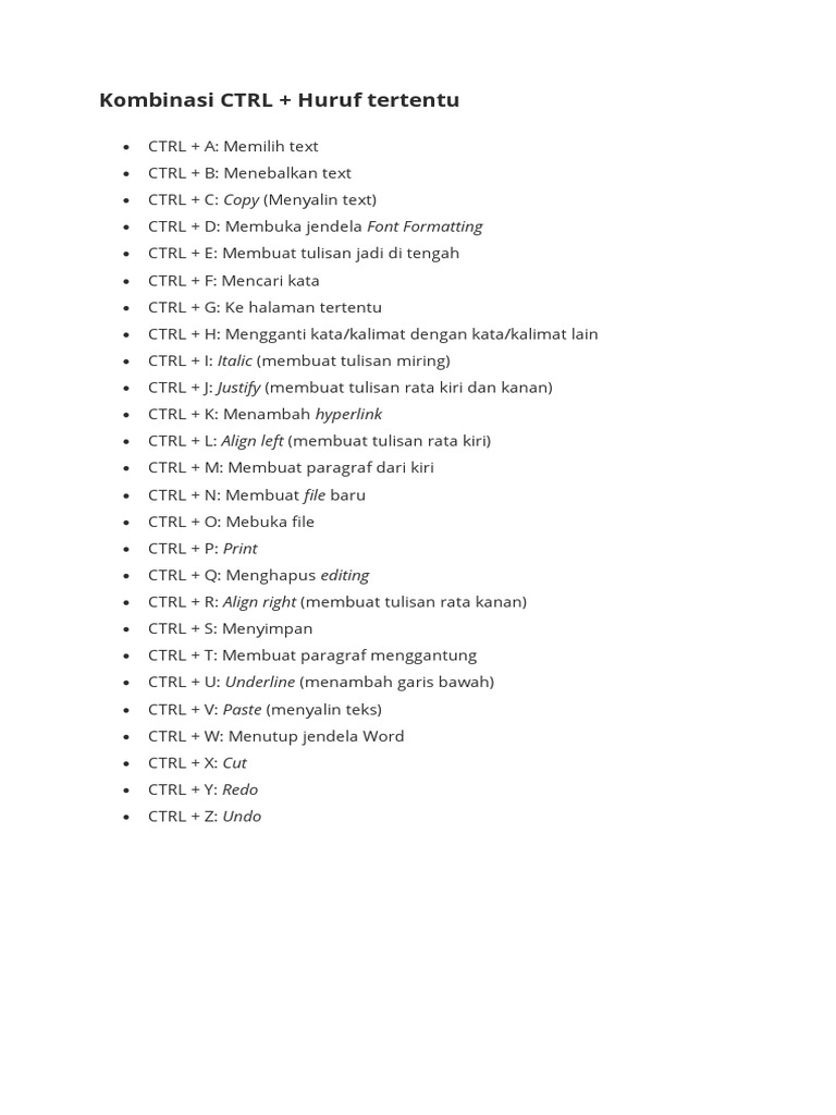 Kombinasi CTRL | PDF