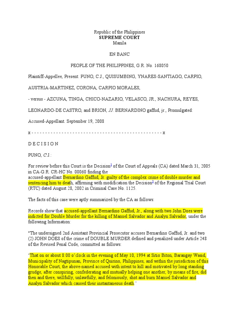 People Vs Gaffud | PDF | Circumstantial Evidence | Murder