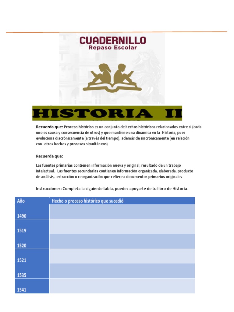 Actividades para Segundo Grado Historia A) PDF | PDF | Mesoamérica ...
