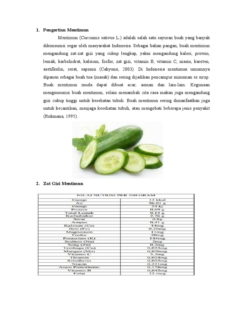 Pengertian Mentimun | PDF
