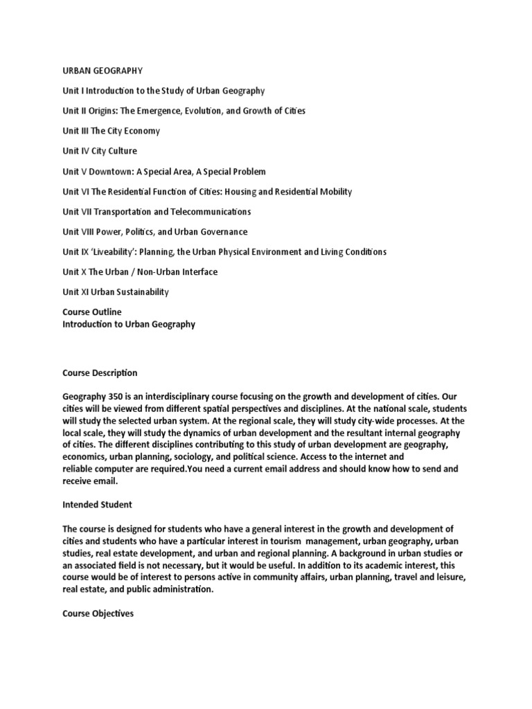 Ed103-Urban Geography | PDF | Urban Geography | Geography