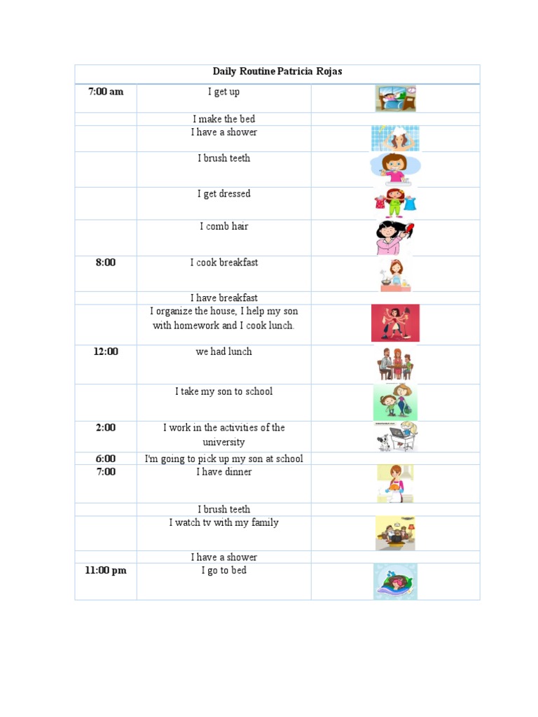 Daily Routines of Patricia and Wilian | PDF