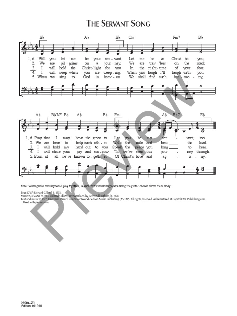 The Servant Song PDF | PDF | Entertainment | Sound