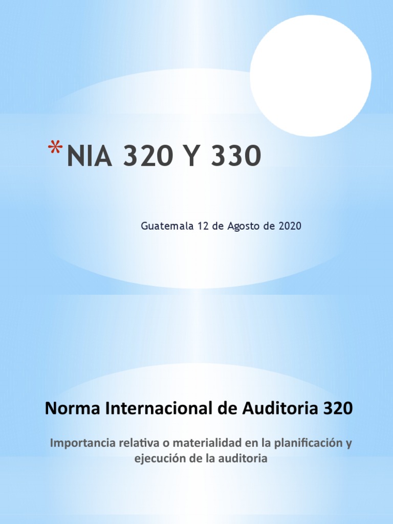 Nia 320 y 330 Grupo 2 Umg | PDF | Auditoría | Contralor