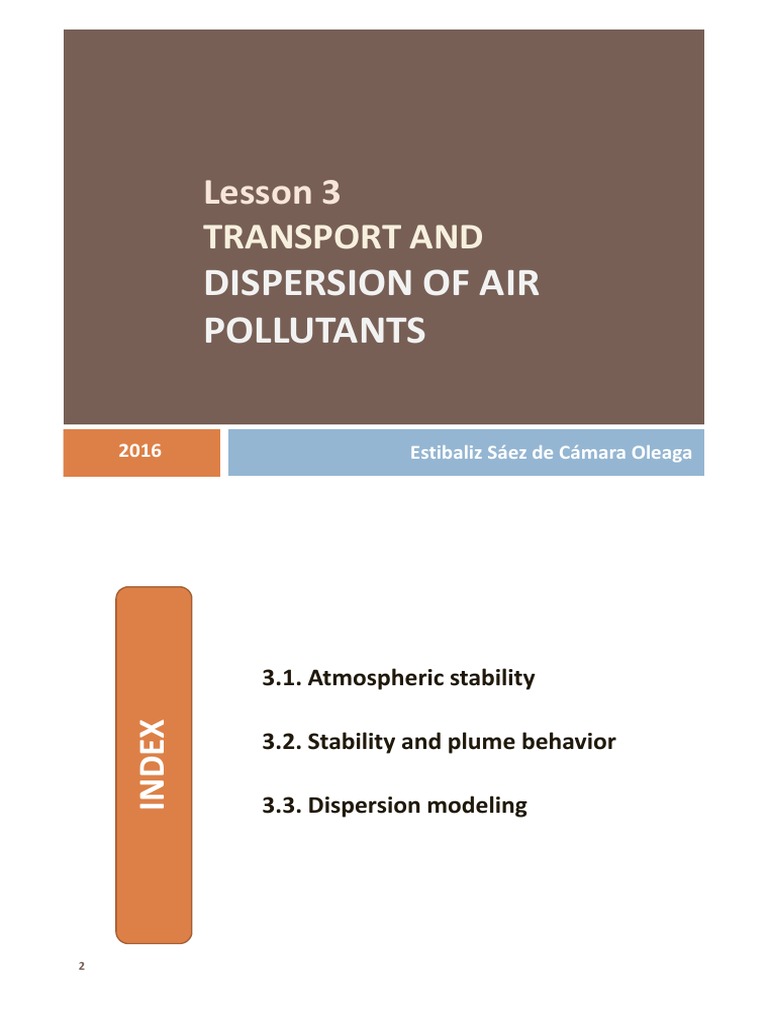 Dispersion of Air Pollutants: Lesson 3 | PDF | Atmosphere Of Earth ...