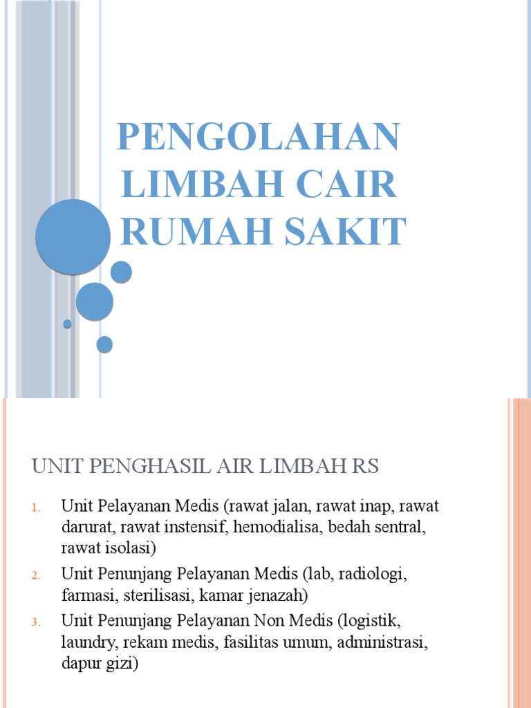 Pengolahan Limbah Cair Rumah Sakit | PDF | Griya & Taman | Sains & Matematika