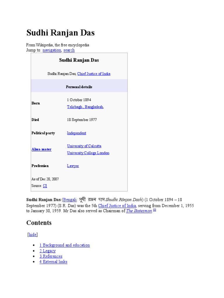 Sudhi Ranjan Das | PDF | Bengal