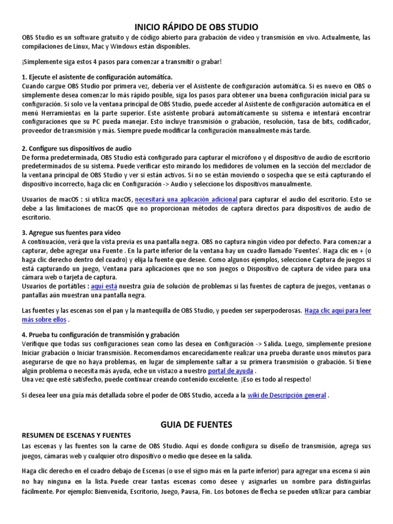 Inicio Rápido de Obs | PDF | Mac OS | Ventana (informática)