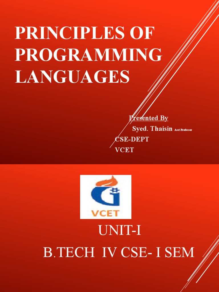 PPL (Unit I) | PDF | Computer Programming | Computer Program