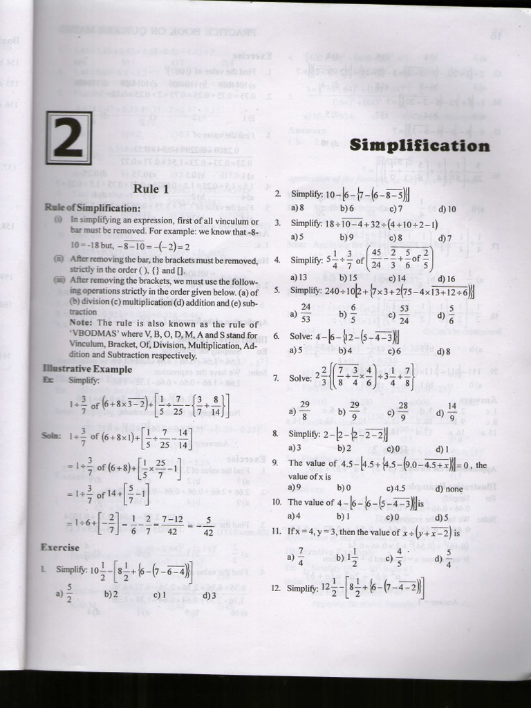 Chapter 2 - Simplification PDF | PDF | Algebra | Elementary Mathematics
