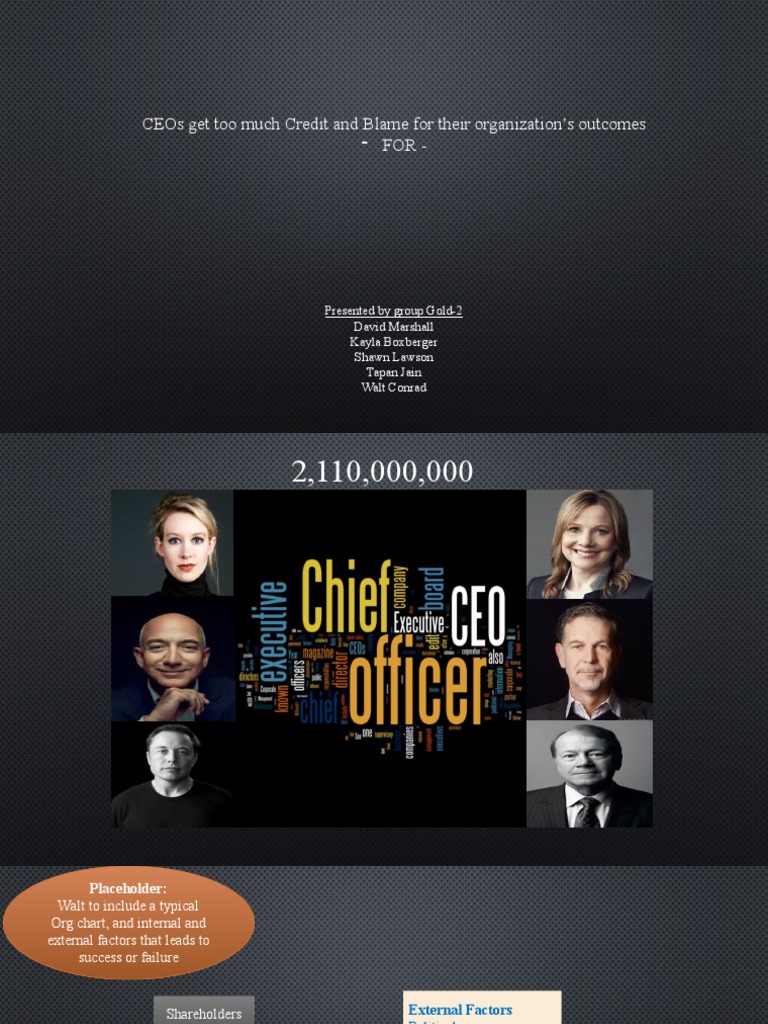 CEO Accountability: Credit vs. Blame | PDF | Business | Computing And ...