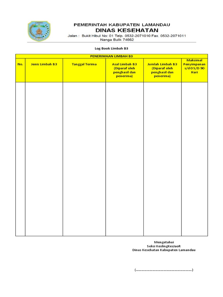 Log Book Limbah B3 | PDF