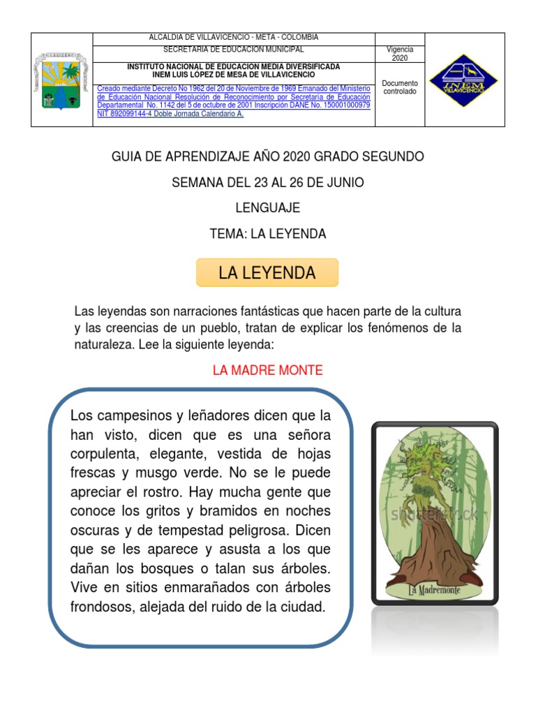 Guia de Español Tema La Leyenda | PDF