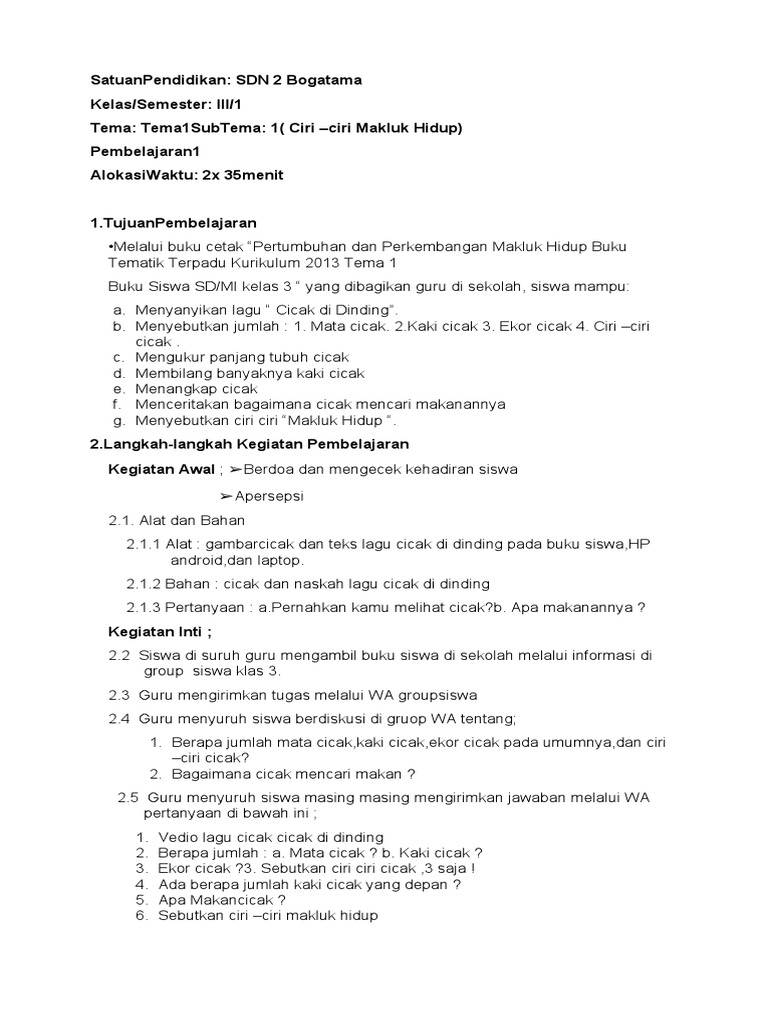 Contoh RPP BLended Learning | PDF