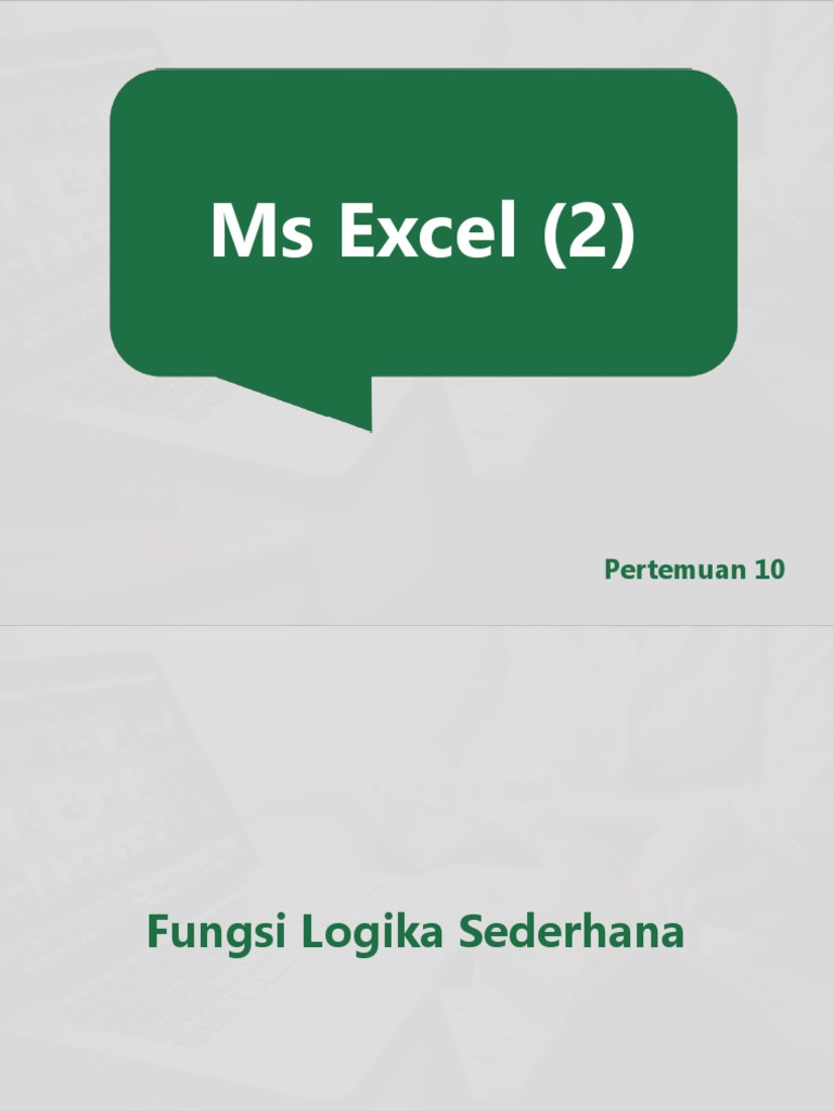 Ms Excel (2) Pertemuan 10 | PDF | Karier & Perkembangan | Metode & Bahan Ajar