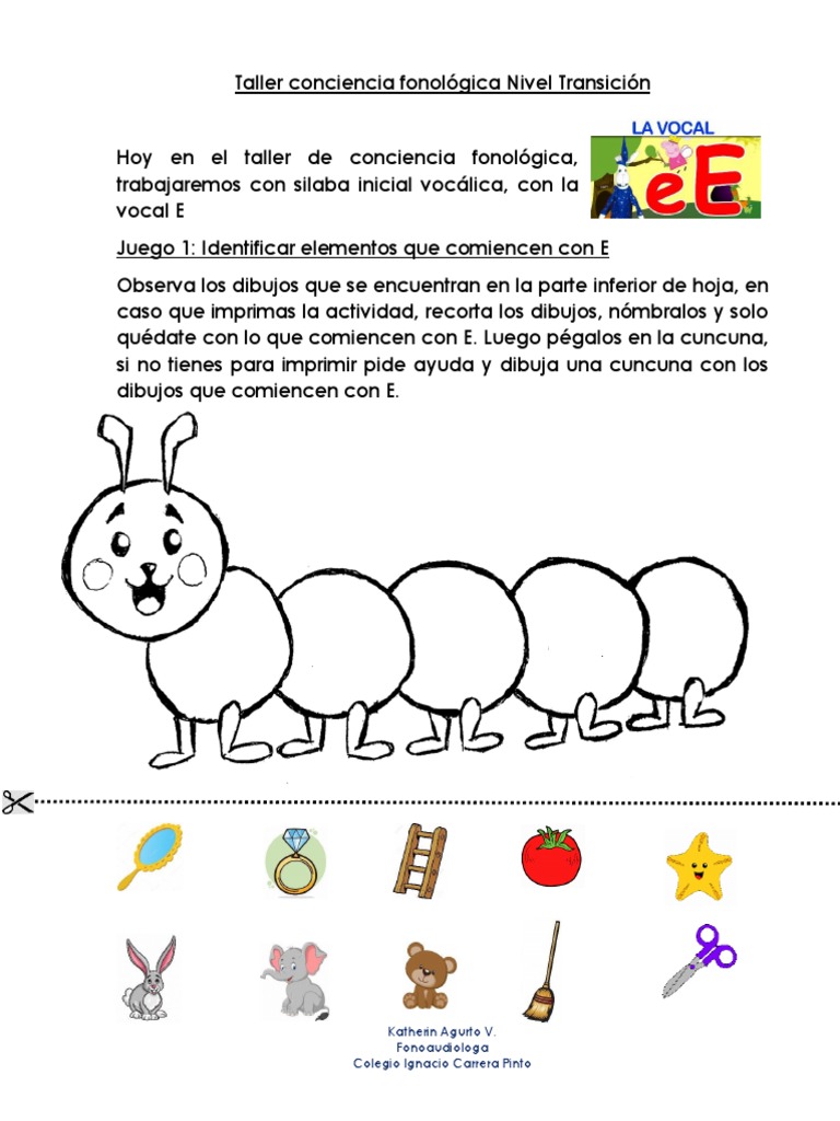 5 Actividad Sílaba Inicial Vocal e Imprimible | PDF