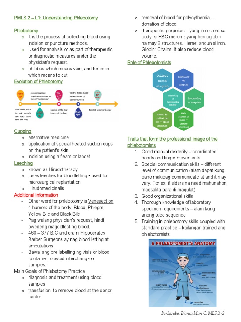 PMLS2 Understanding Phlebotomy Reviewer | PDF | Health Care | Patient
