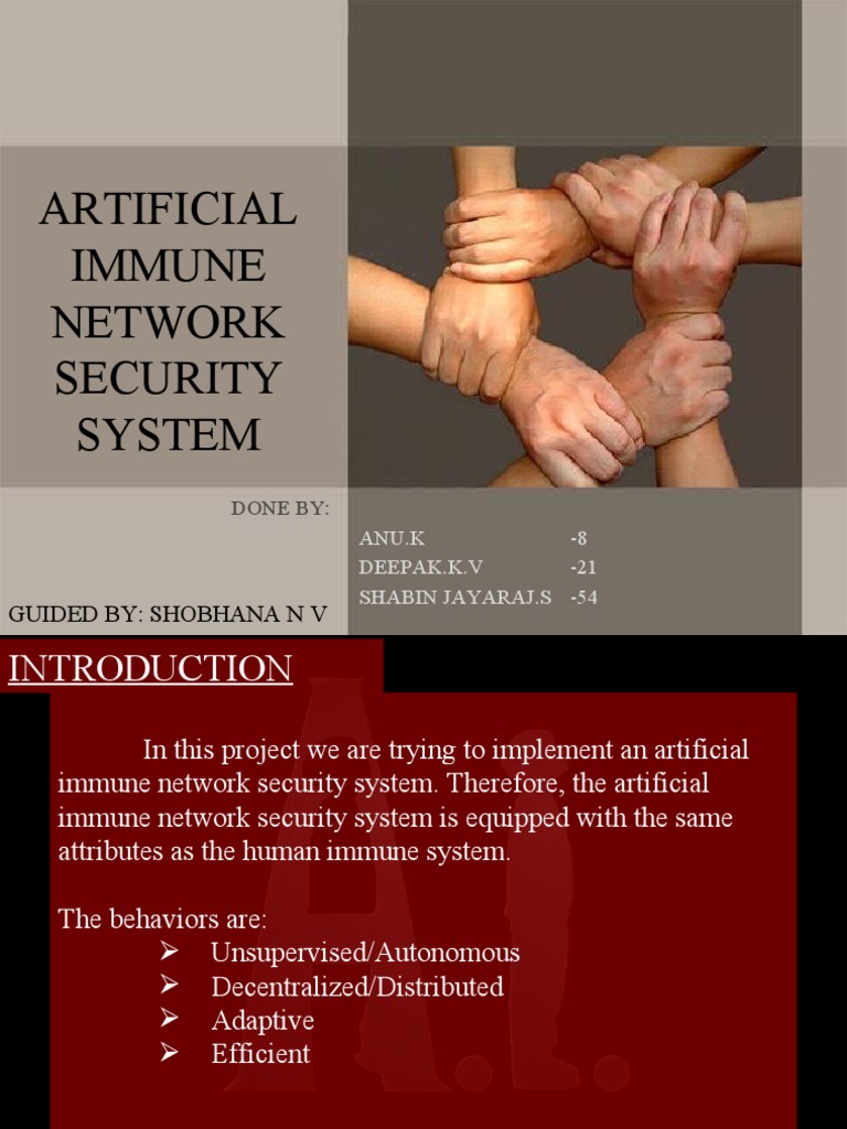 Artificial Immune Network Security System: Guided By: Shobhana N V | PDF | Computer Network ...