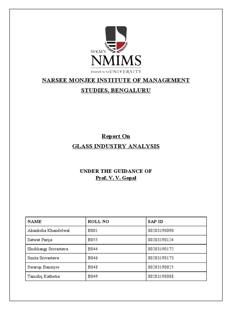 Glass Industry Analysis Report | PDF | Glasses | Retail