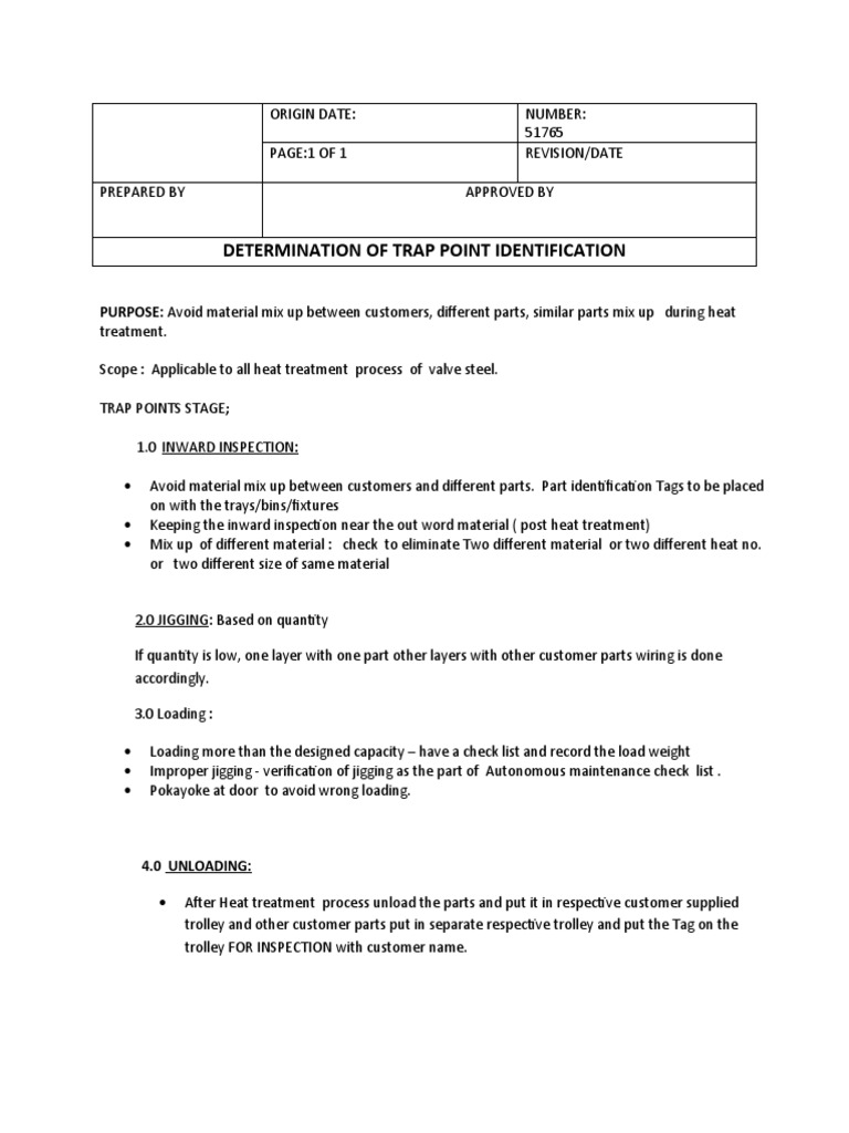 Determination of Trap Point Identification | PDF