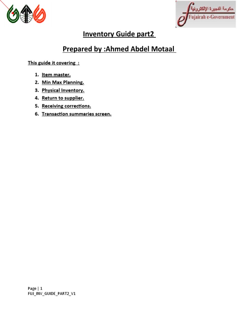 Item Setup and Definition | PDF | Receipt | Inventory