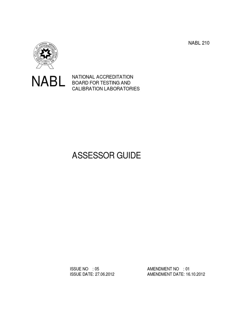 Assessor Guide: NABL 210 | PDF | Calibration | Medical Laboratory