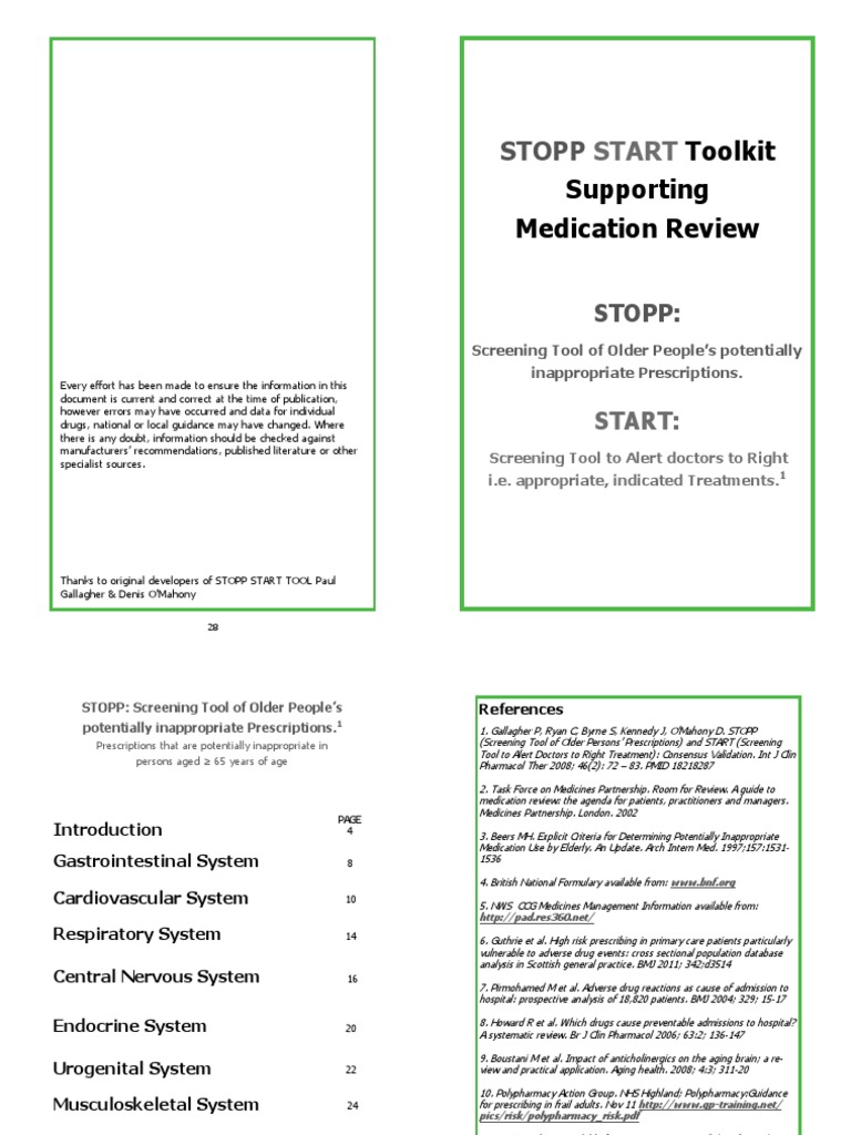 Stopp: Toolkit Supporting Medication Review | PDF | Nonsteroidal Anti ...