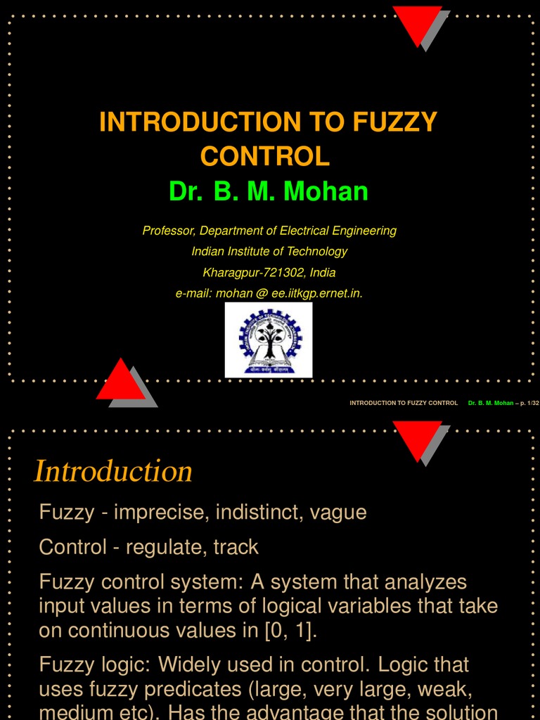 Introduction To Fuzzy Control: Dr. B. M. Mohan | PDF | Fuzzy Logic | Cybernetics