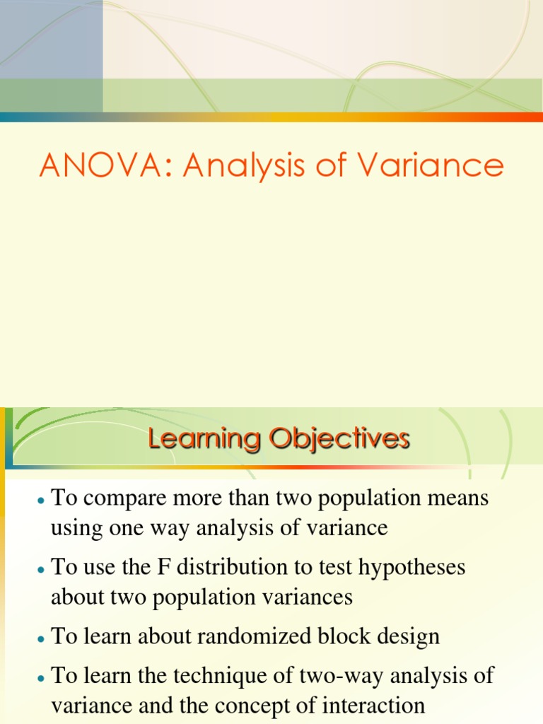 Hypothesis Testing ANOVA | PDF | Analysis Of Variance | Variance