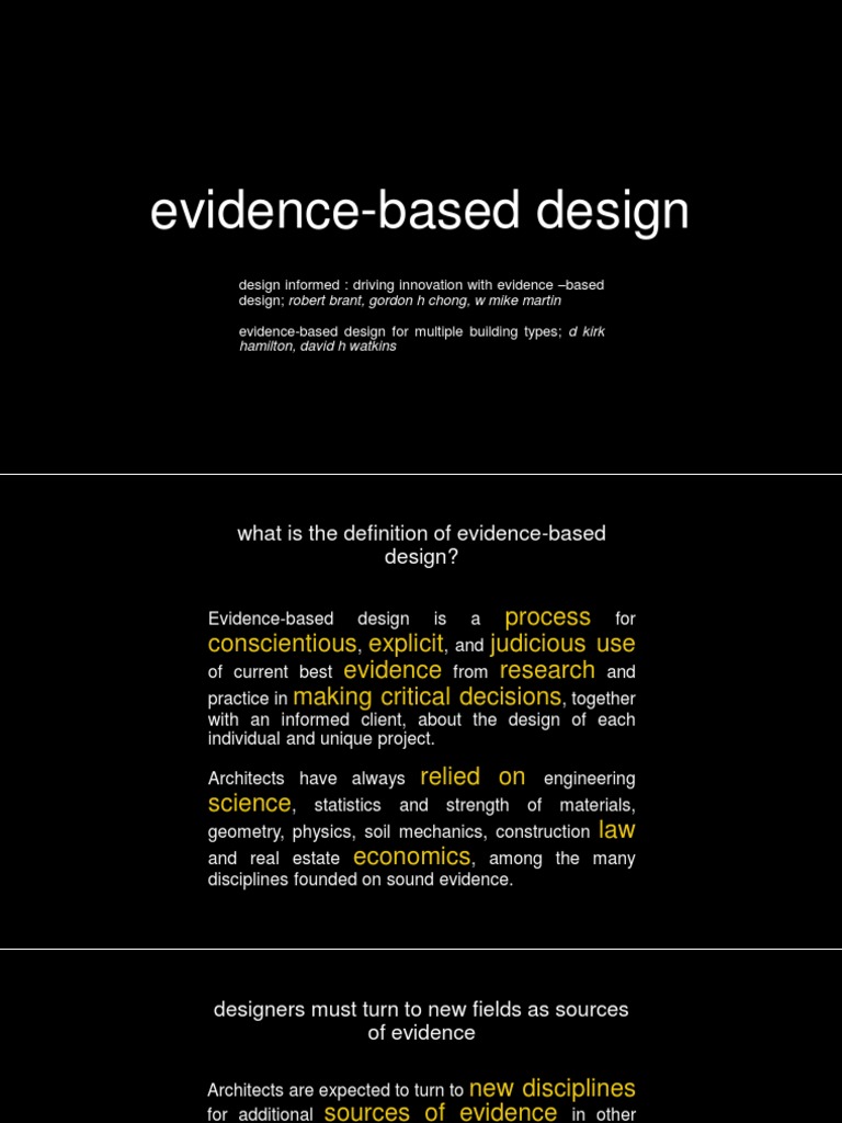 Evidence-Based Design in Architecture | PDF | Experiment | Science