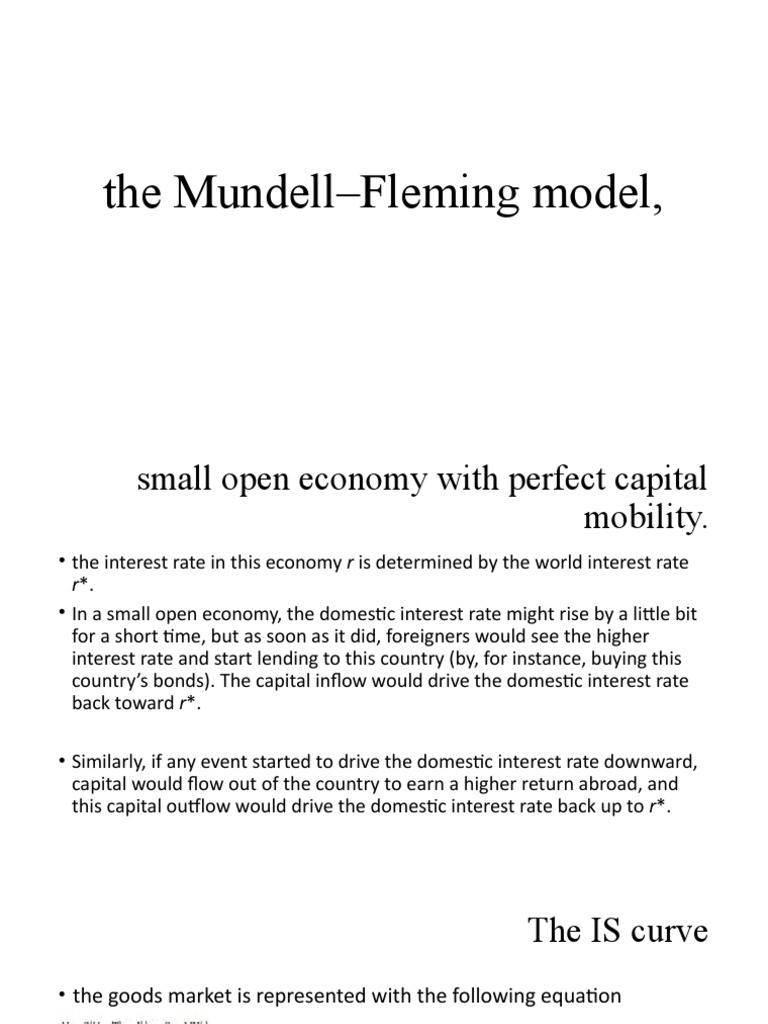 The Mundell-Fleming Model | PDF | Interest | Exchange Rate