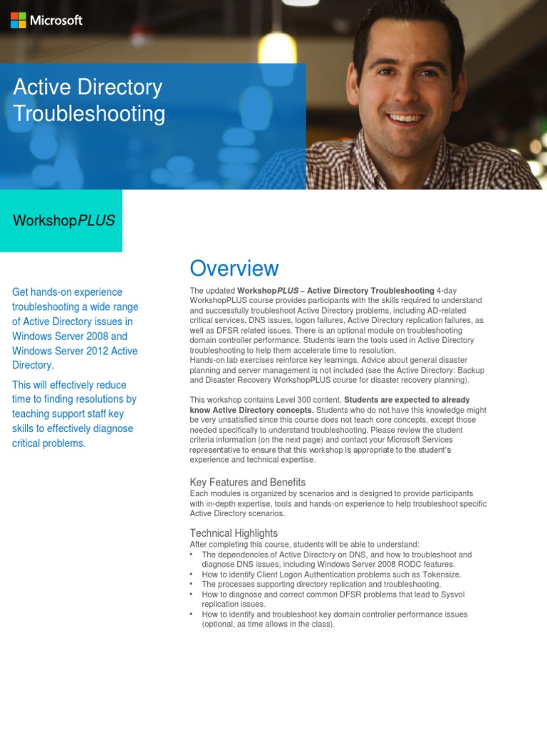Active Directory Troubleshooting: Workshopplus | PDF | Active Directory ...