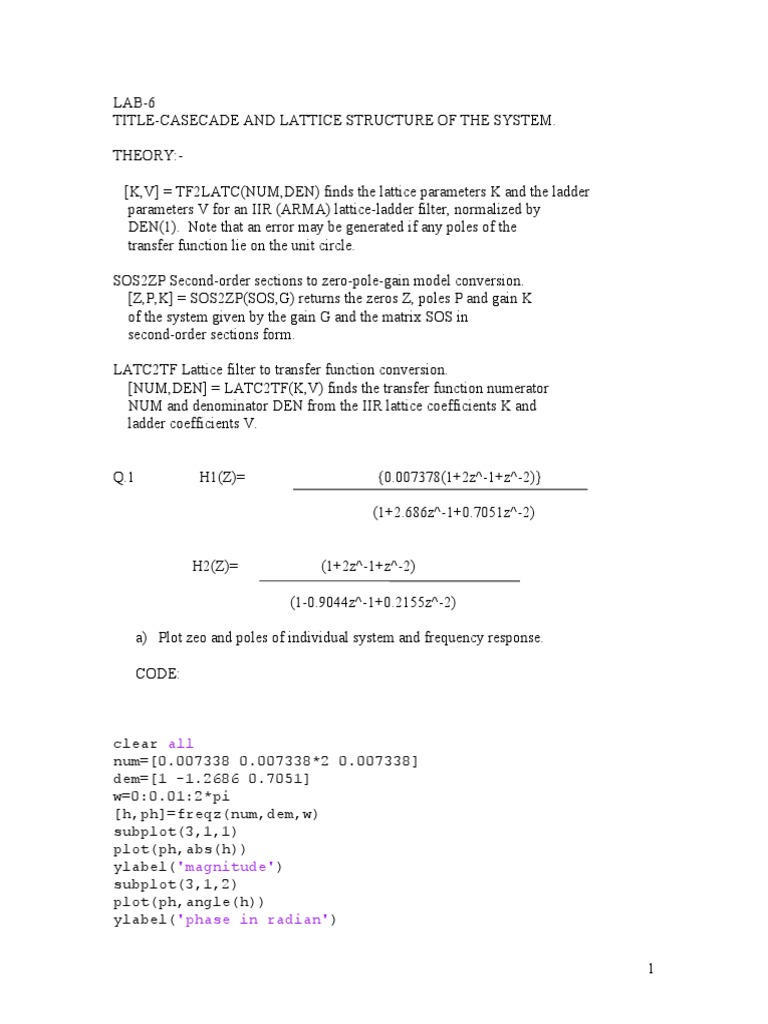 Lab 6 | PDF | Signal Processing | Telecommunications Engineering