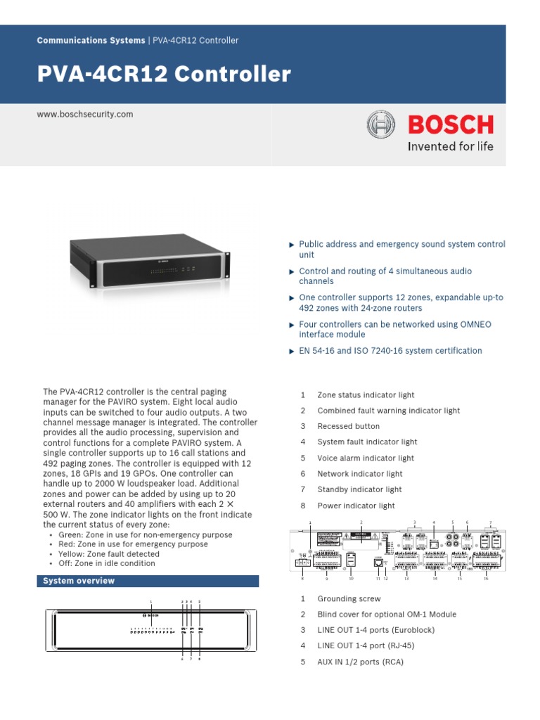 Communications Systems - PVA-4CR12 Controller | PDF | Amplifier | Decibel