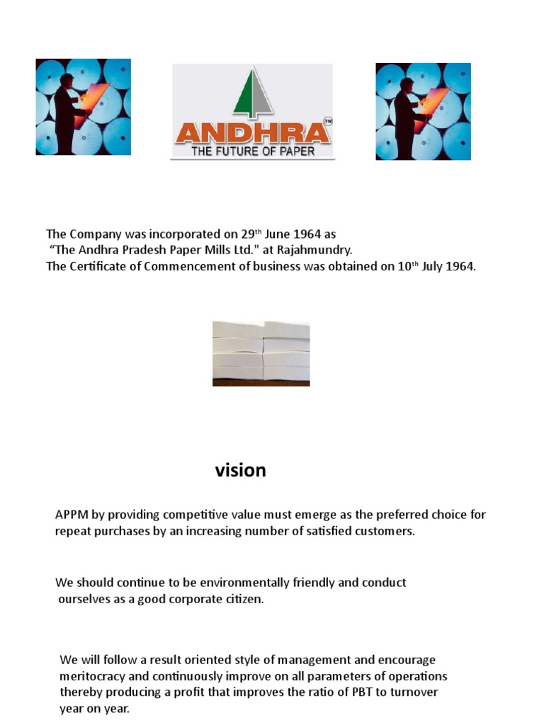 Andhra Pradesh Paper Mills Overview | PDF | Business | Home & Garden