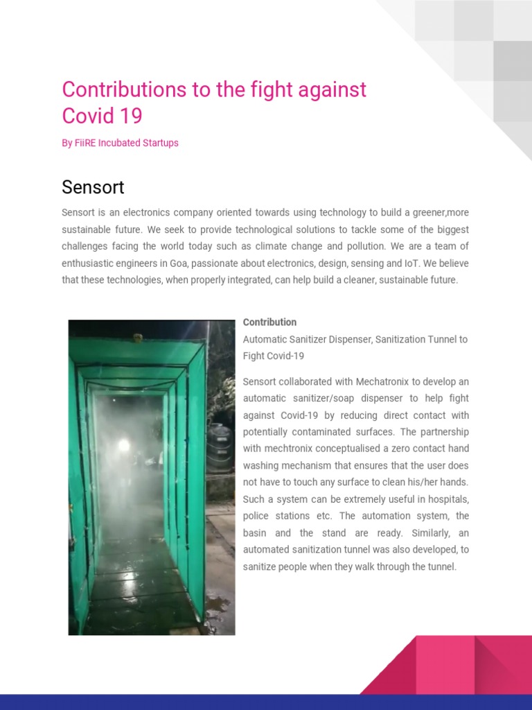 Covid-19 Innovations by FiiRE Startups | PDF | Retail | Sales