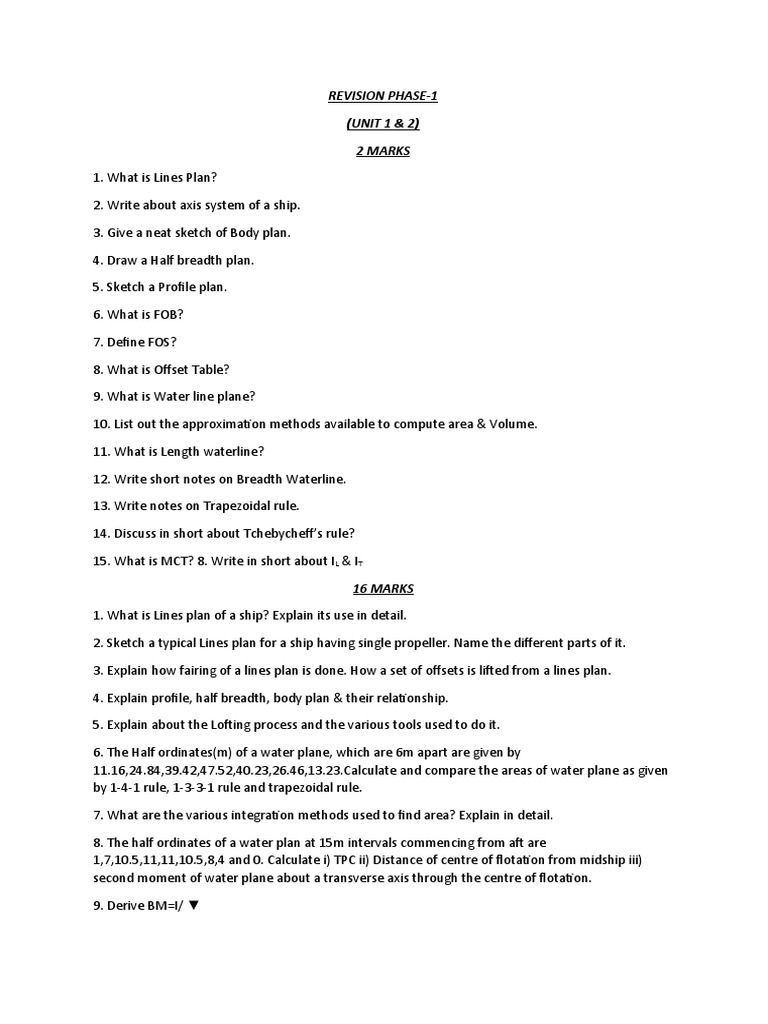 Revision Phase-1 (UNIT 1 & 2) 2 Marks | PDF