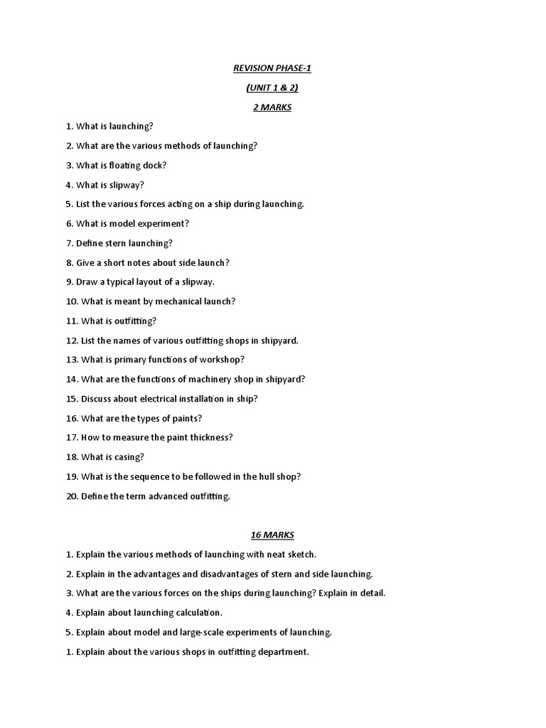 Revision Phase-1 (UNIT 1 & 2) 2 Marks | PDF | Business | Technology ...