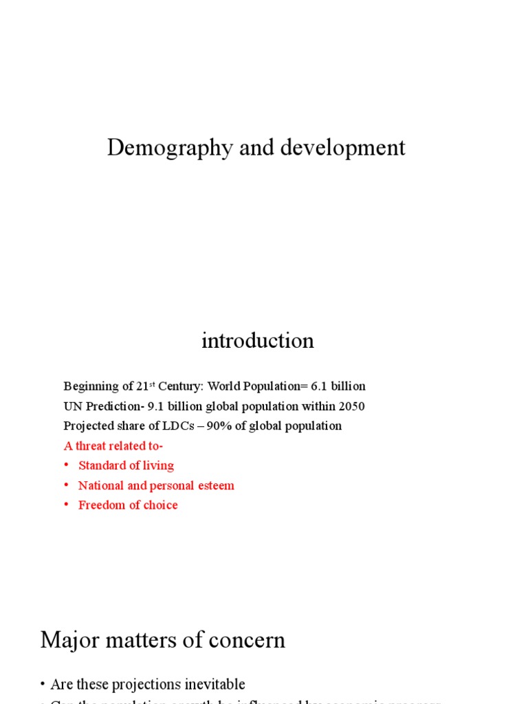 Demography and Development | PDF