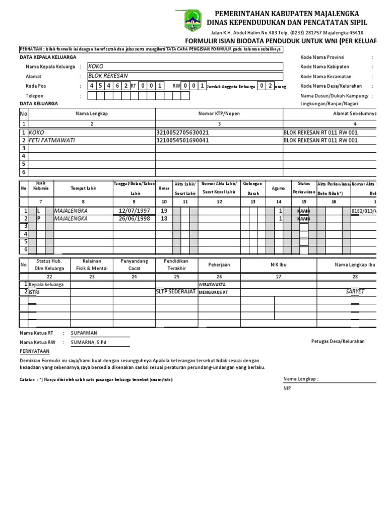 Form.f-1.01 Koko | PDF