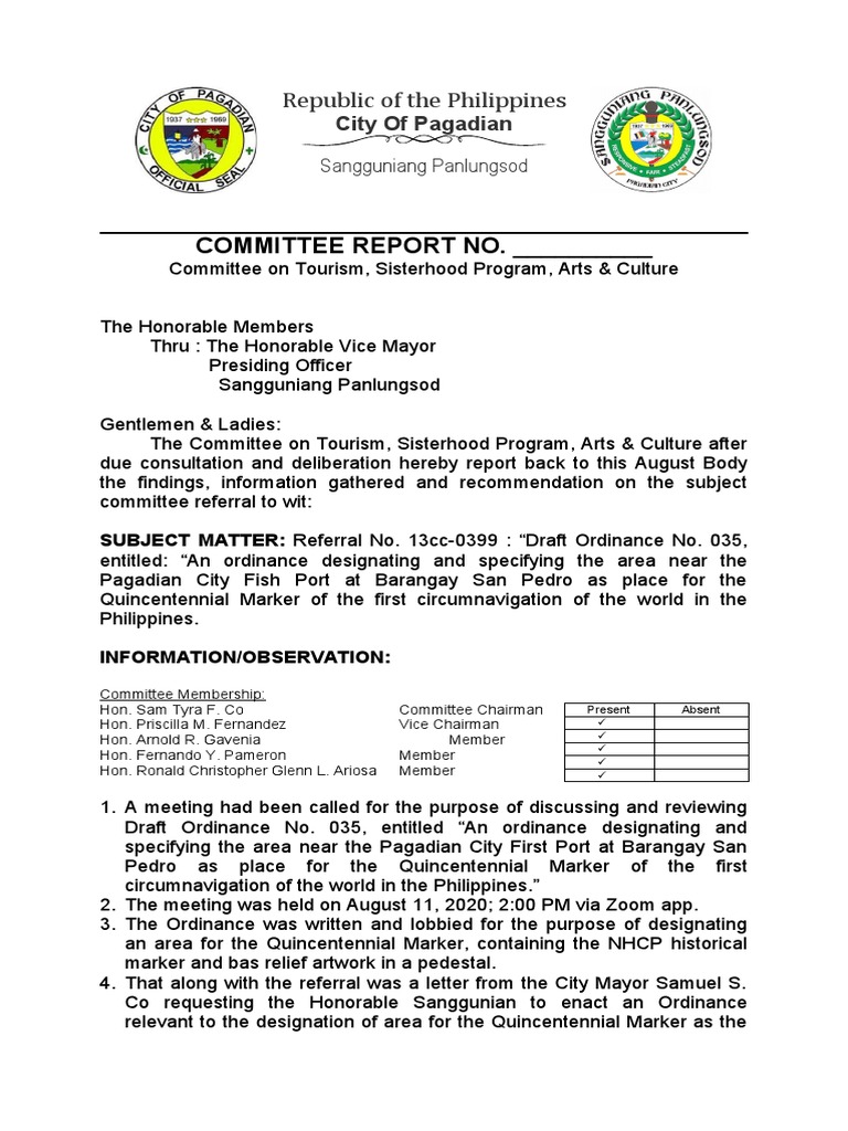 COMMITTEE REPORT NO. - : Republic of The Philippines | PDF | Government ...