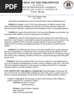 Executive Order - Barangay Council For The Protection of Children BCPC ...
