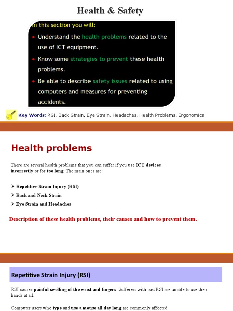 IGCSE ICT - Health Issues | PDF