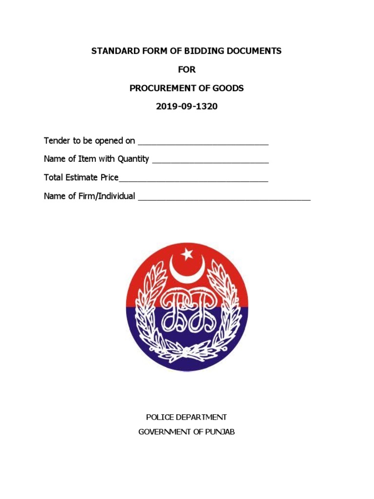 Standard Bidding Document Final Version 2019-20 | Download Free PDF ...