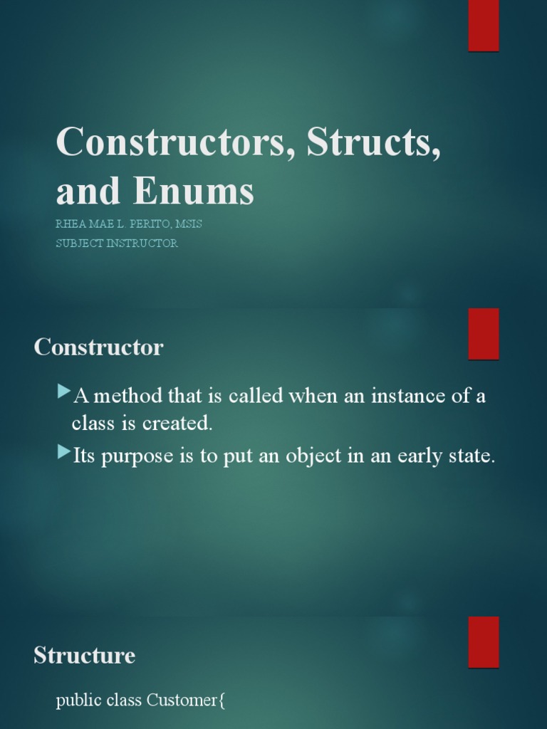 Constructors, Structs, & Enums | PDF | Programming Paradigms ...