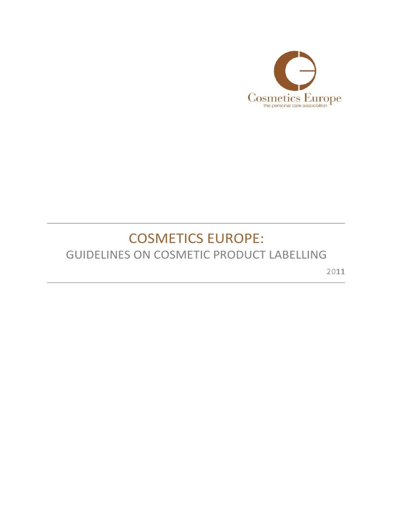 Cosmetics Europe:: Guidelines On Cosmetic Product Labelling | PDF ...
